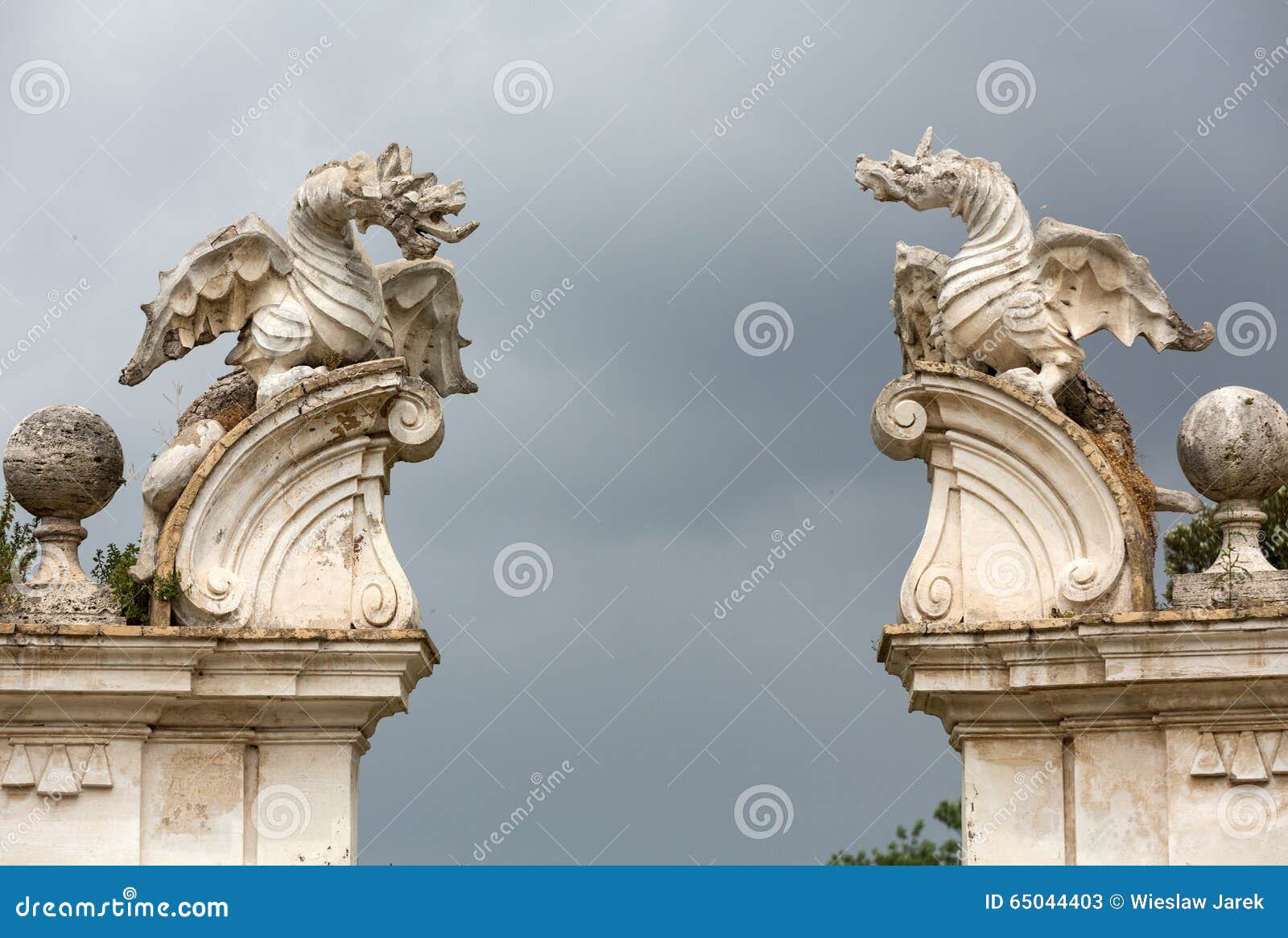 The Winged Dragon of Villa Borghese, Rome Stock Image - Image of ...