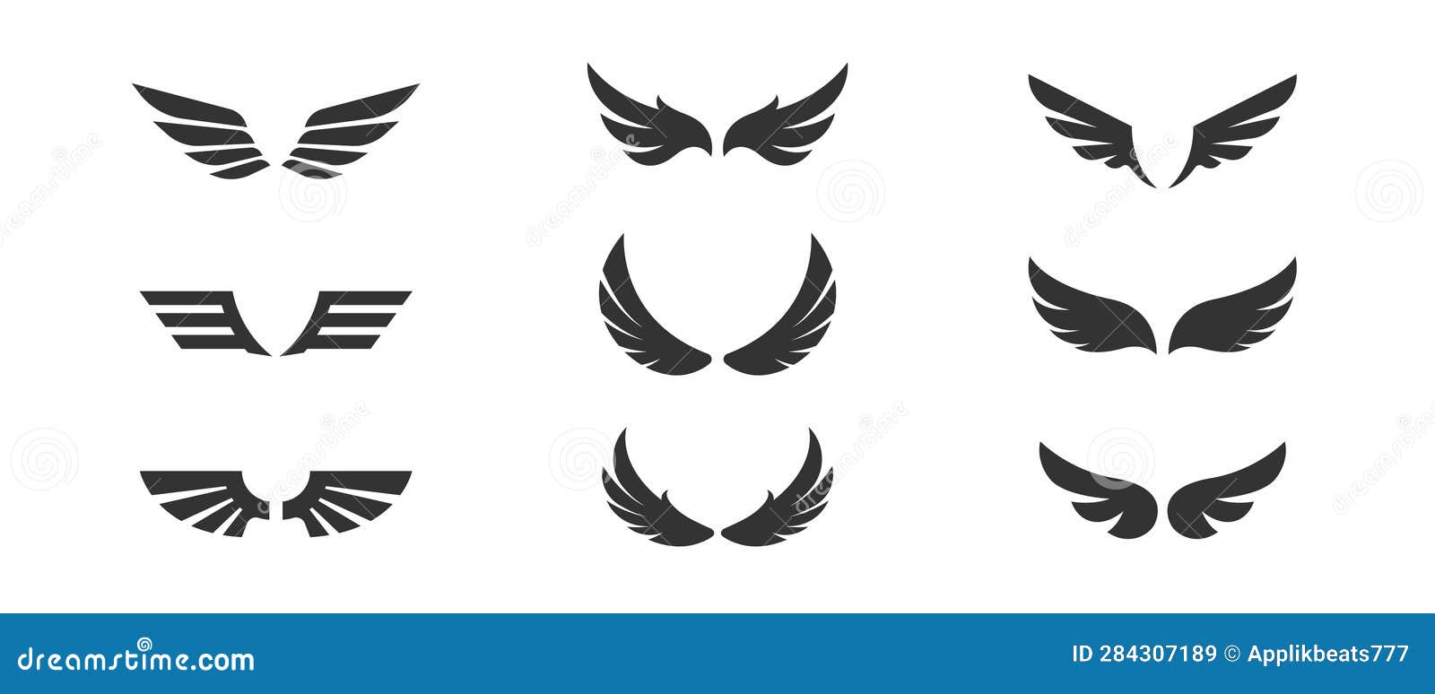 Winged emblems and frames stock vector. Illustration of angel - 284307189