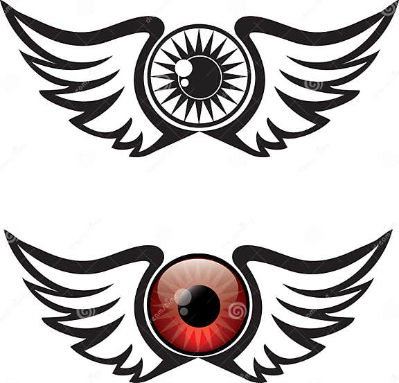 Winged Eye Illustration stock vector. Illustration of abstract - 23079934