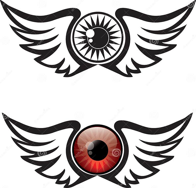 Winged Eye Illustration stock vector. Illustration of abstract - 23079934