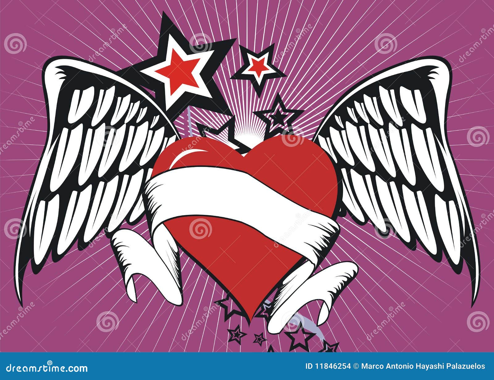 Winged heart stock illustration. Illustration of heart - 11846254