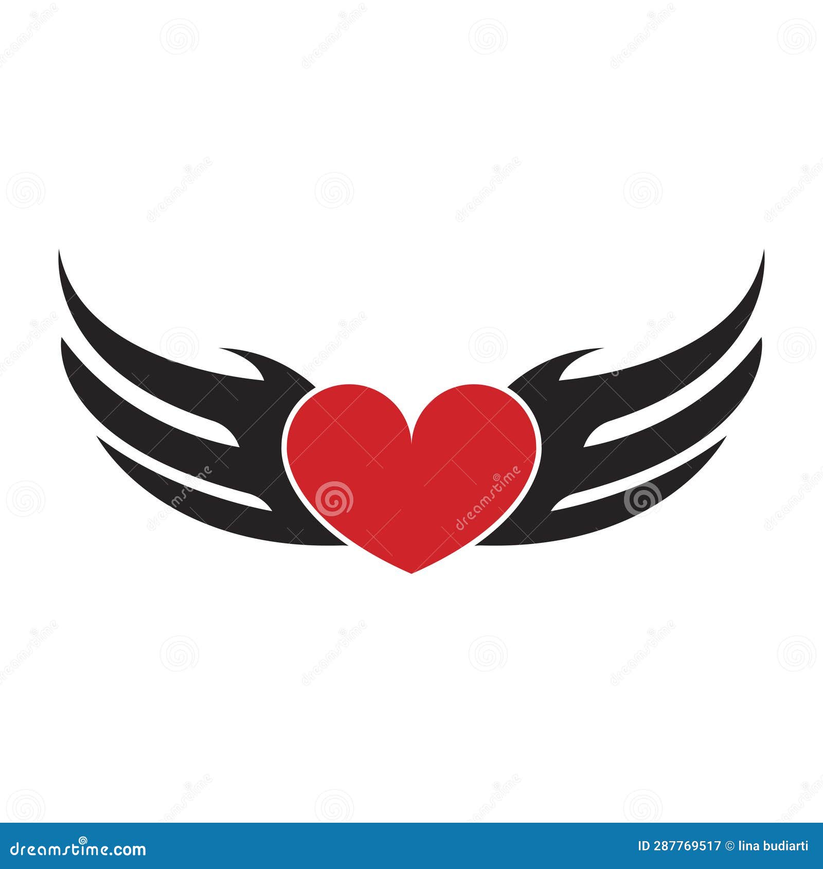 Winged heart icon stock vector. Illustration of relationship - 287769517