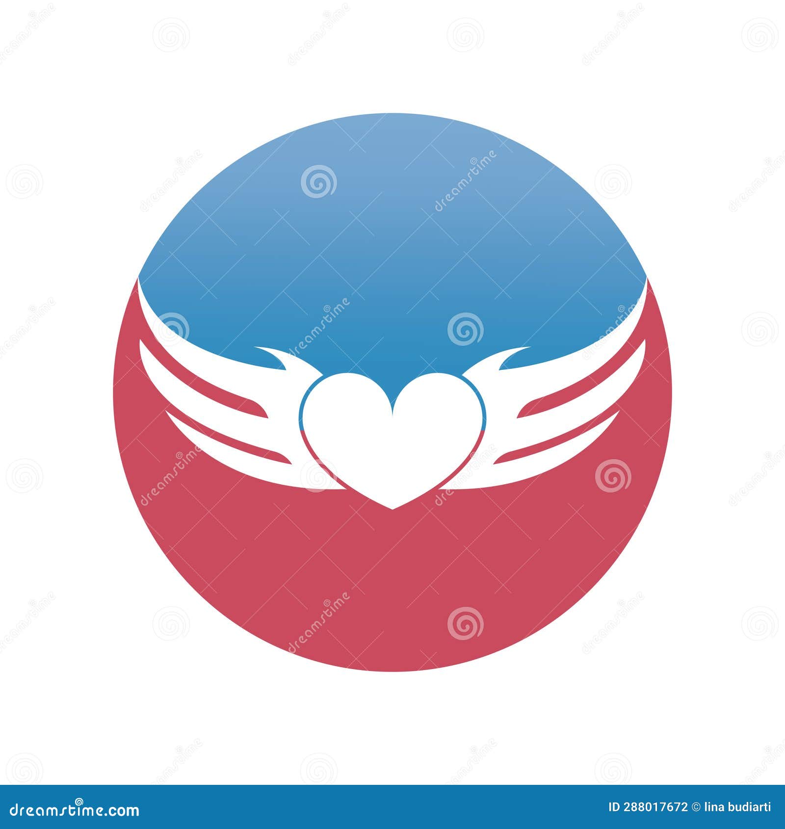Winged heart icon stock illustration. Illustration of color - 288017672