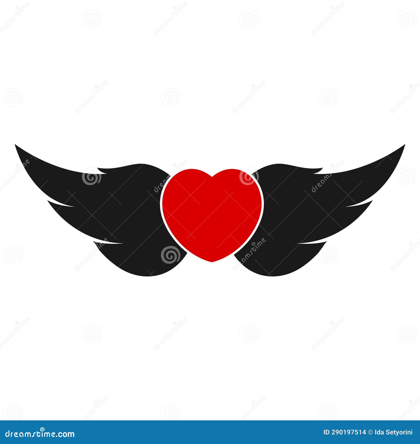 Winged heart icon vector stock illustration. Illustration of style ...