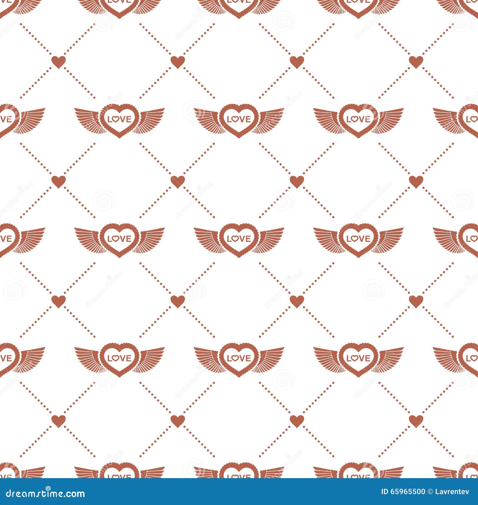 Winged heart pattern stock vector. Illustration of badge - 65965500