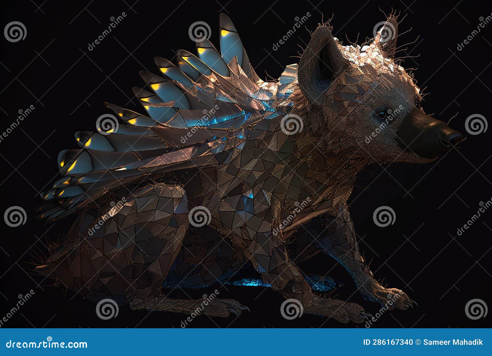 A Winged Hyena with Fish Scales. Generative AI Stock Illustration ...