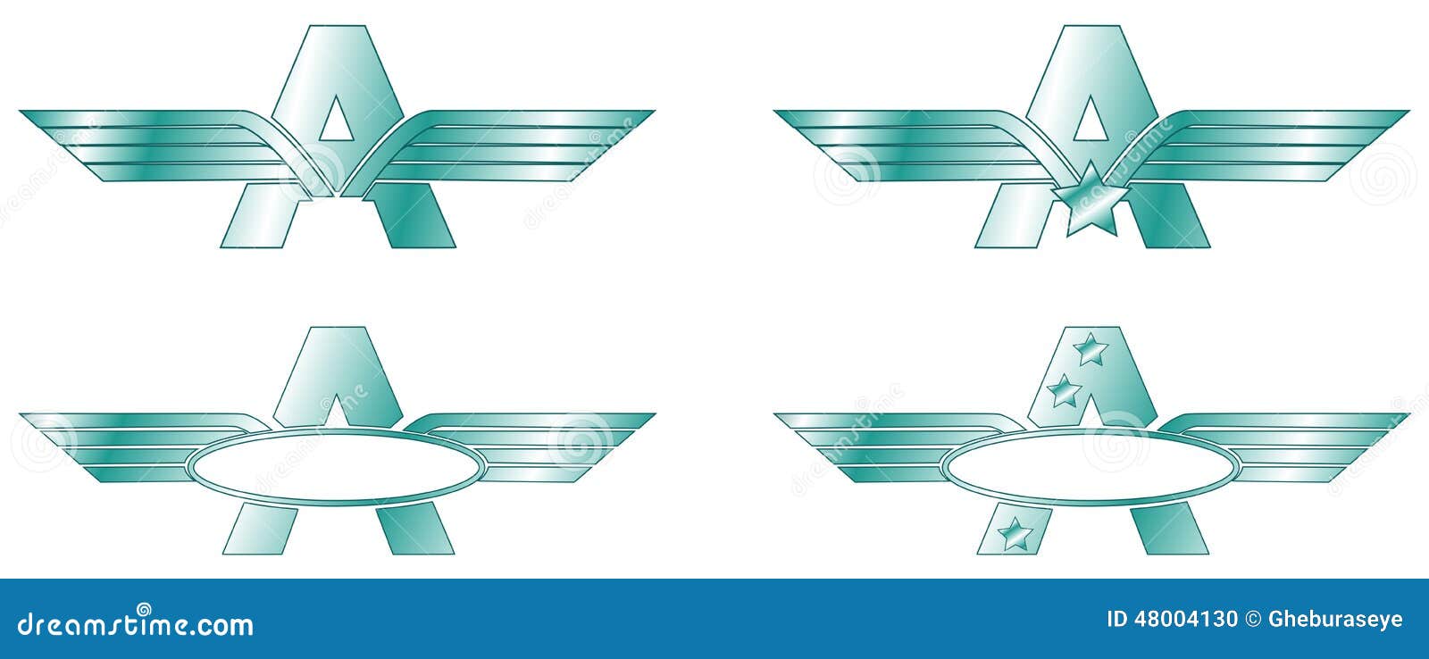 Winged Letter a Set Isolated Stock Illustration - Illustration of ...