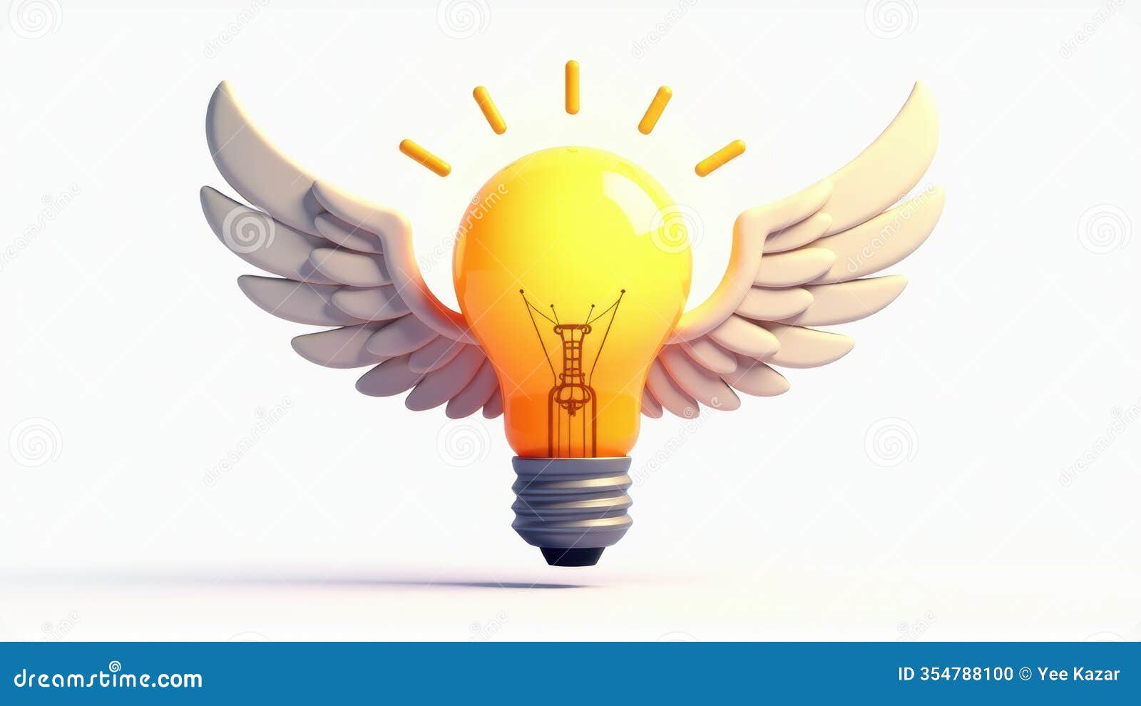 Winged Light Bulb a Symbol of Inspired Ideas Stock Illustration ...