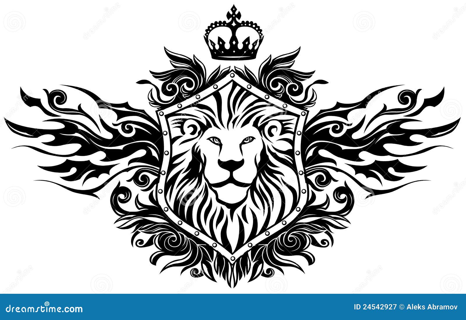 Winged Lion Insignia stock vector. Illustration of beast - 24542927