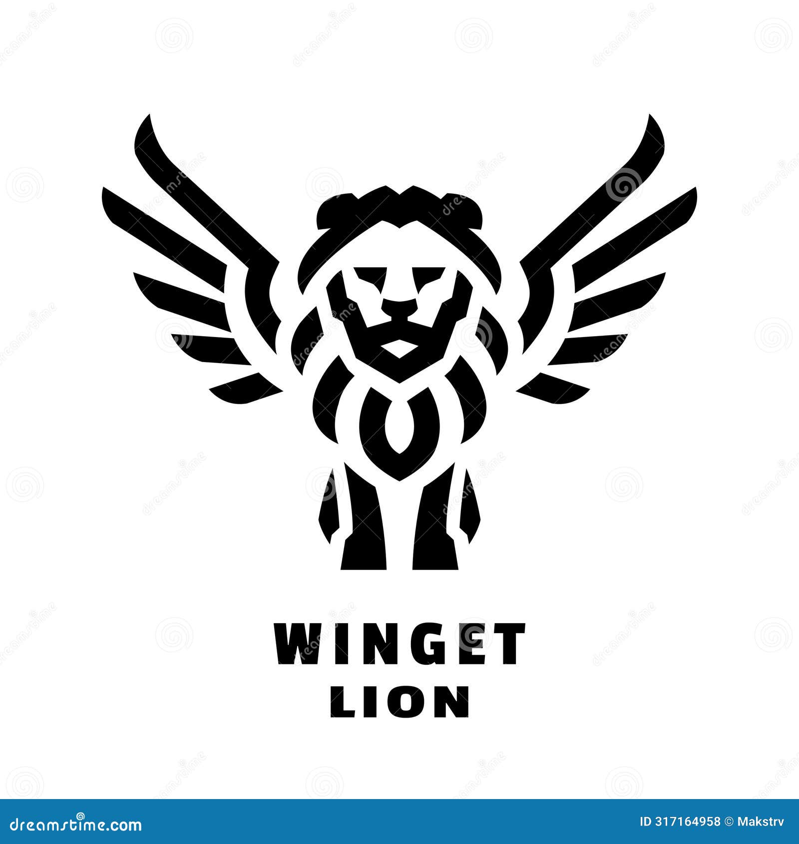 Winged lion logo. stock vector. Illustration of drawing - 317164958