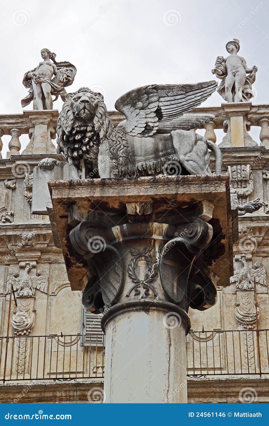 The Winged Lion (Verona, Italy) Stock Photo - Image of facade ...