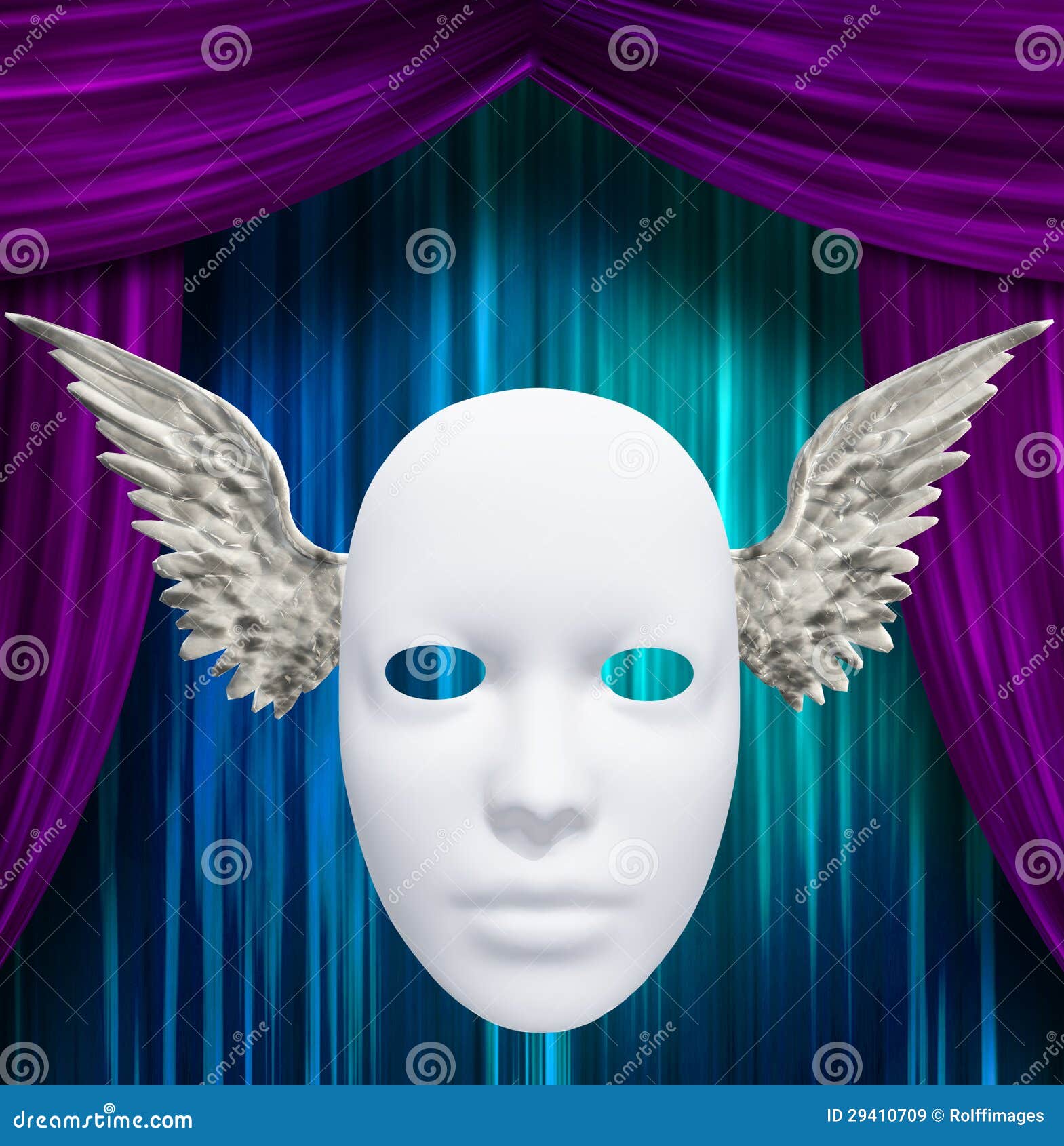 Winged Mask stock illustration. Illustration of poetic - 29410709