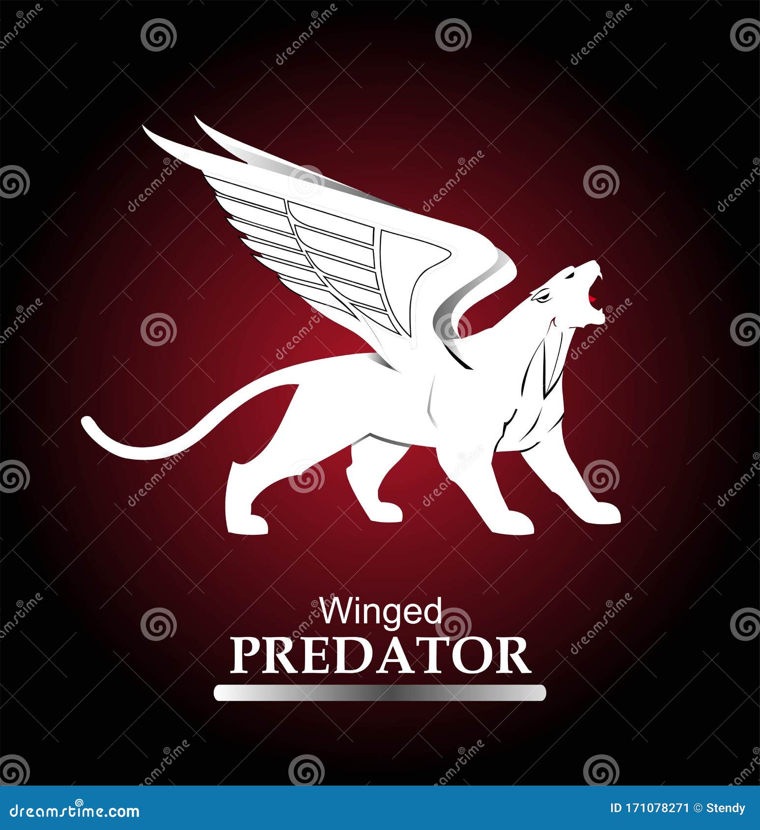 Winged puma. winged cougar stock vector. Illustration of mascot - 171078271