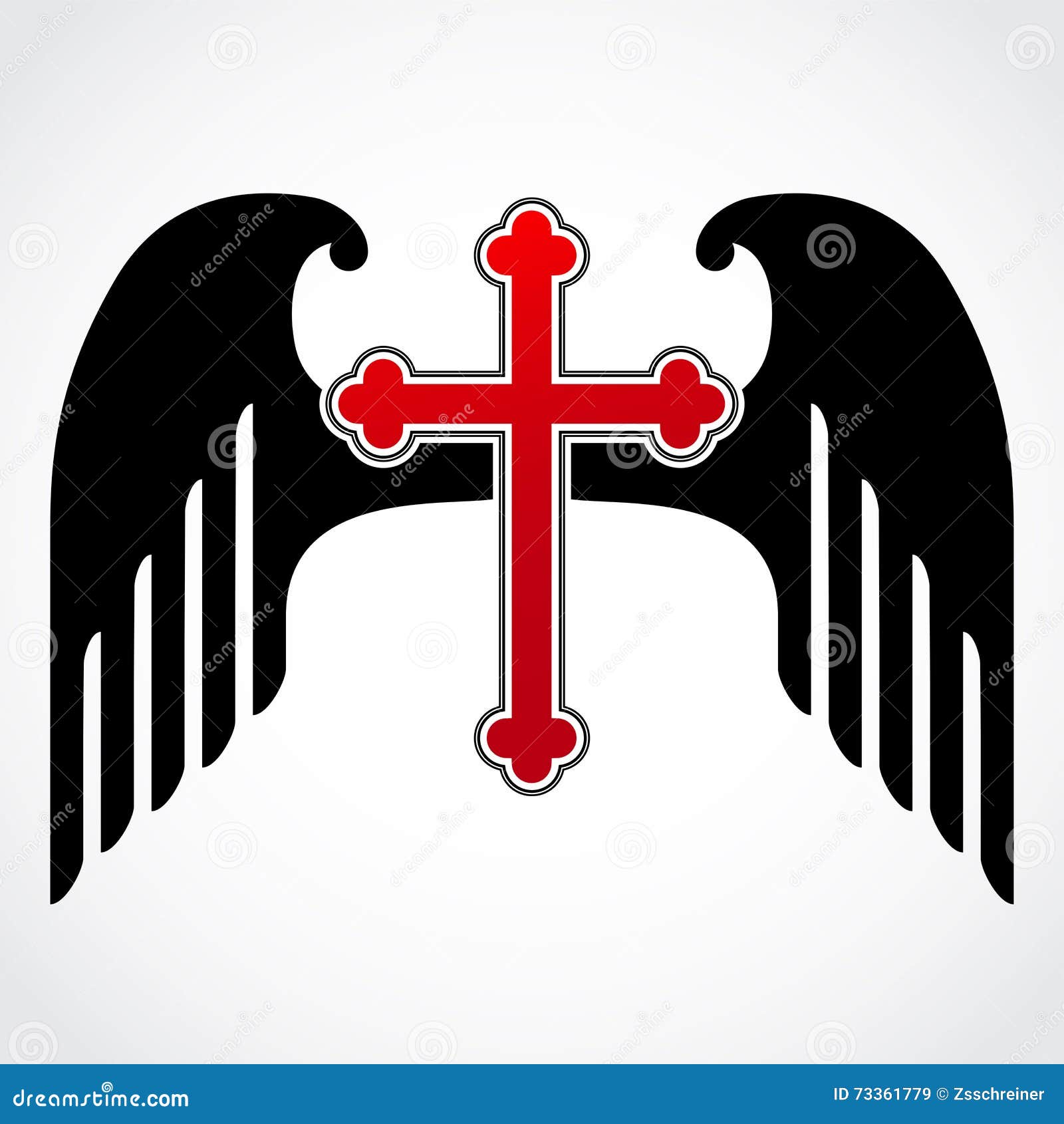 Winged red cross stock illustration. Illustration of flying - 73361779