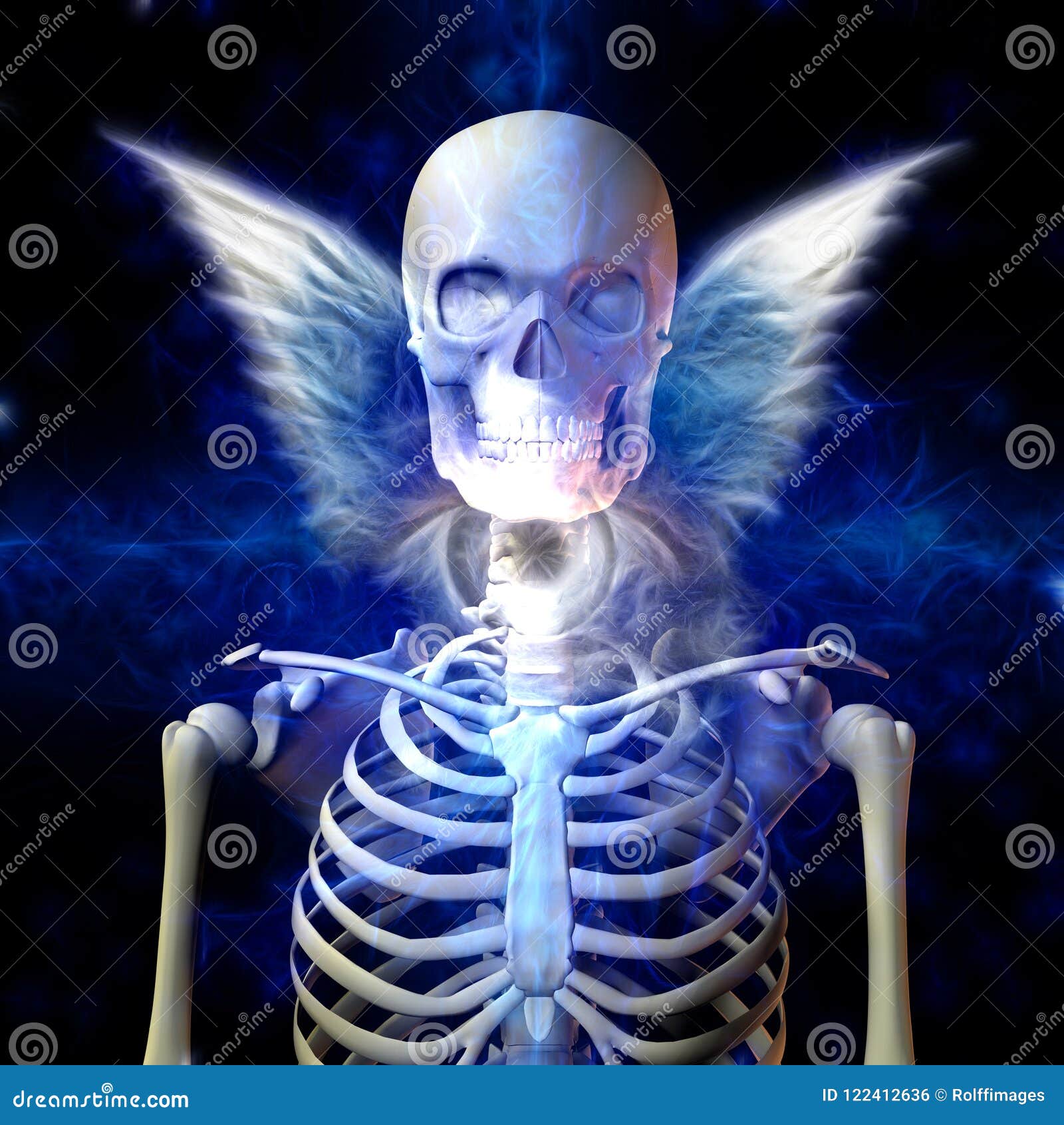 Winged Skeleton stock illustration. Illustration of grim - 122412636