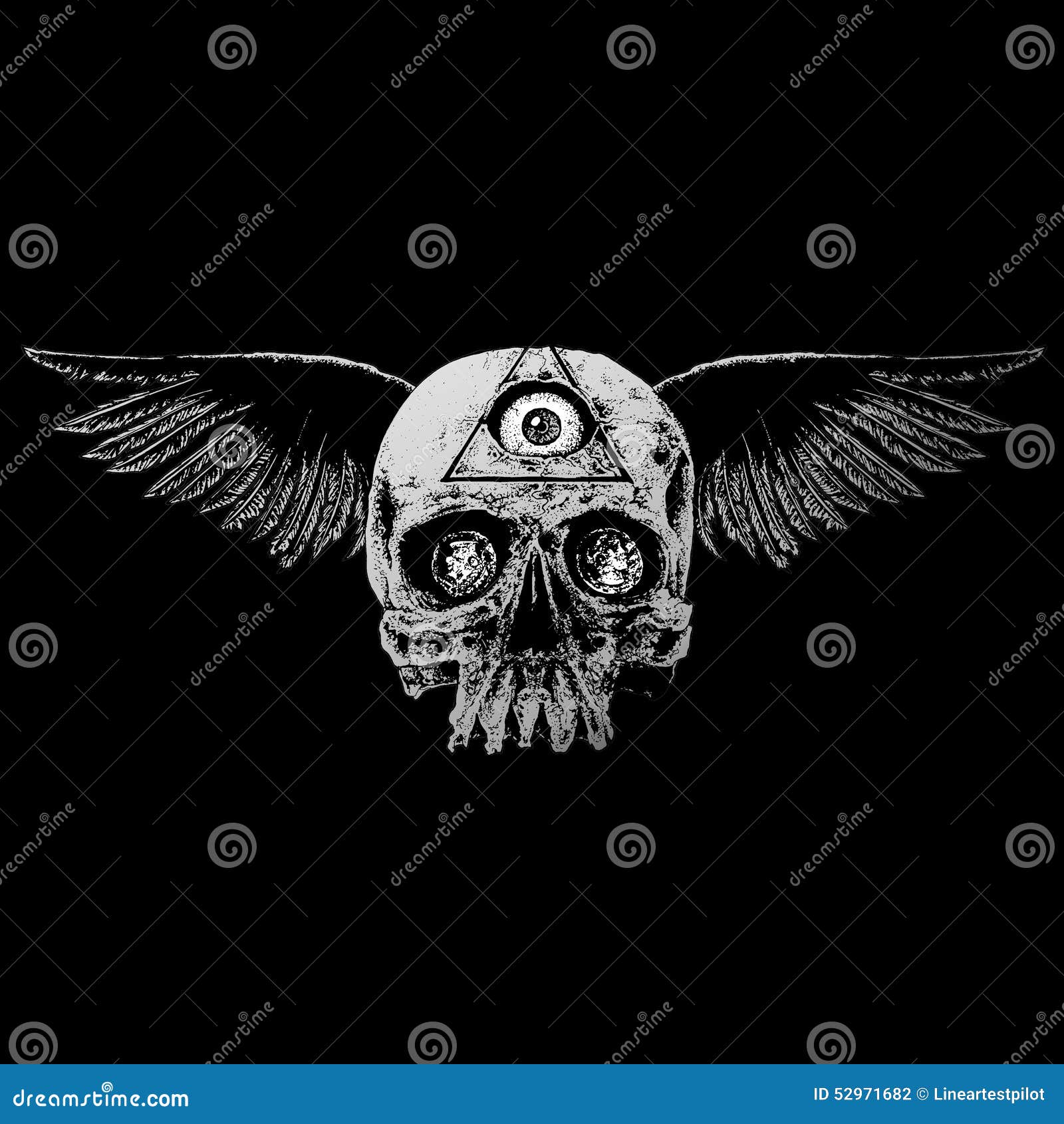 Winged Skull Vector Illustration | CartoonDealer.com #85597224