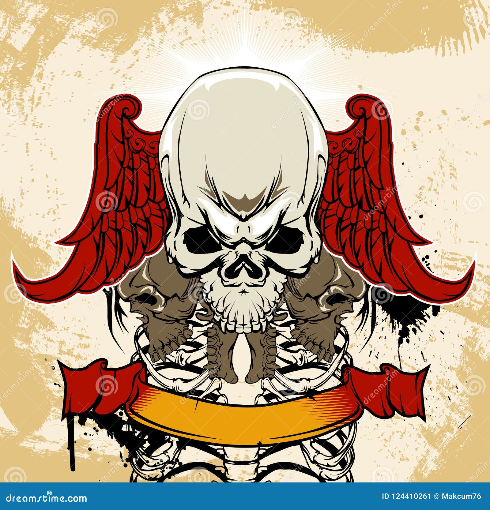 Winged Skull Vector Illustration | CartoonDealer.com #85597224