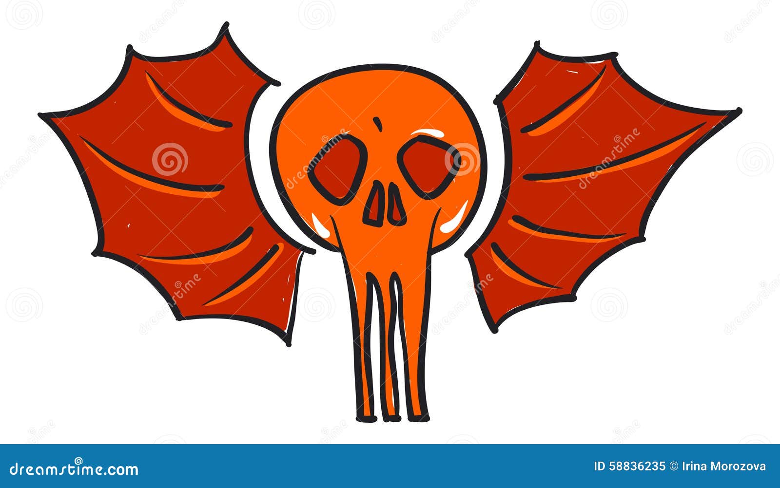 Winged skull tattoo stock vector. Illustration of background - 58836235