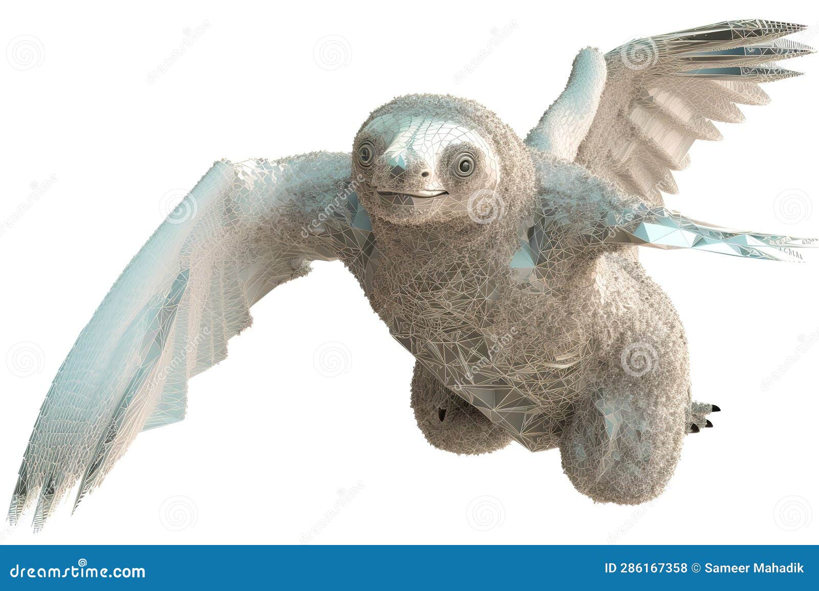 A Winged Sloth with Fish Scales. Generative AI Stock Illustration ...