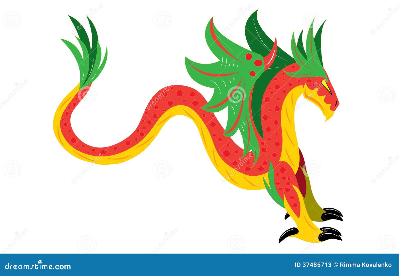 Winged snake dragon stock vector. Illustration of dragon - 37485713