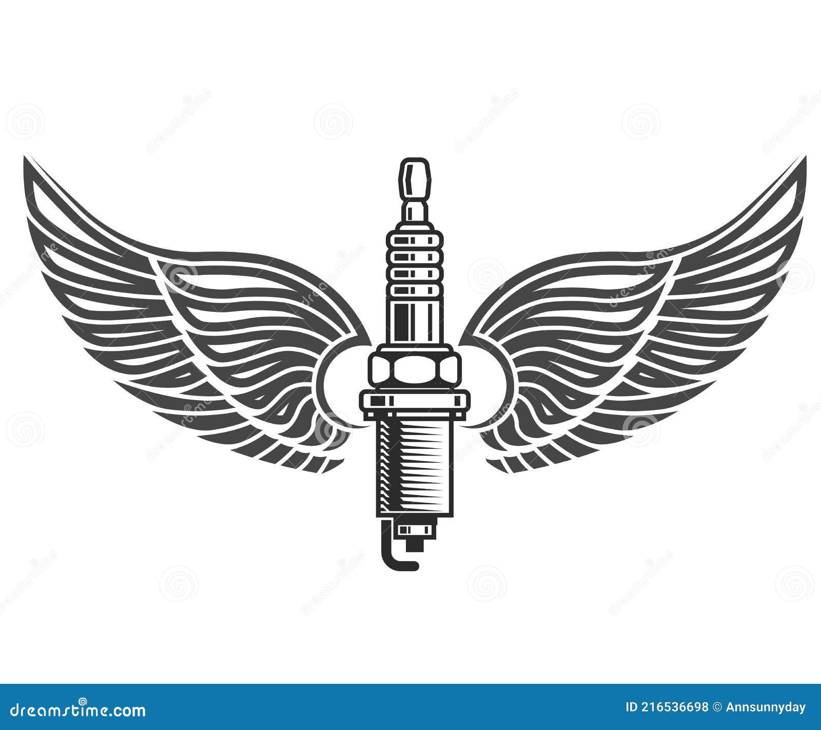 Winged Spark Plug, Car Service Logo or Emblem, Engine Sign Stock Vector ...