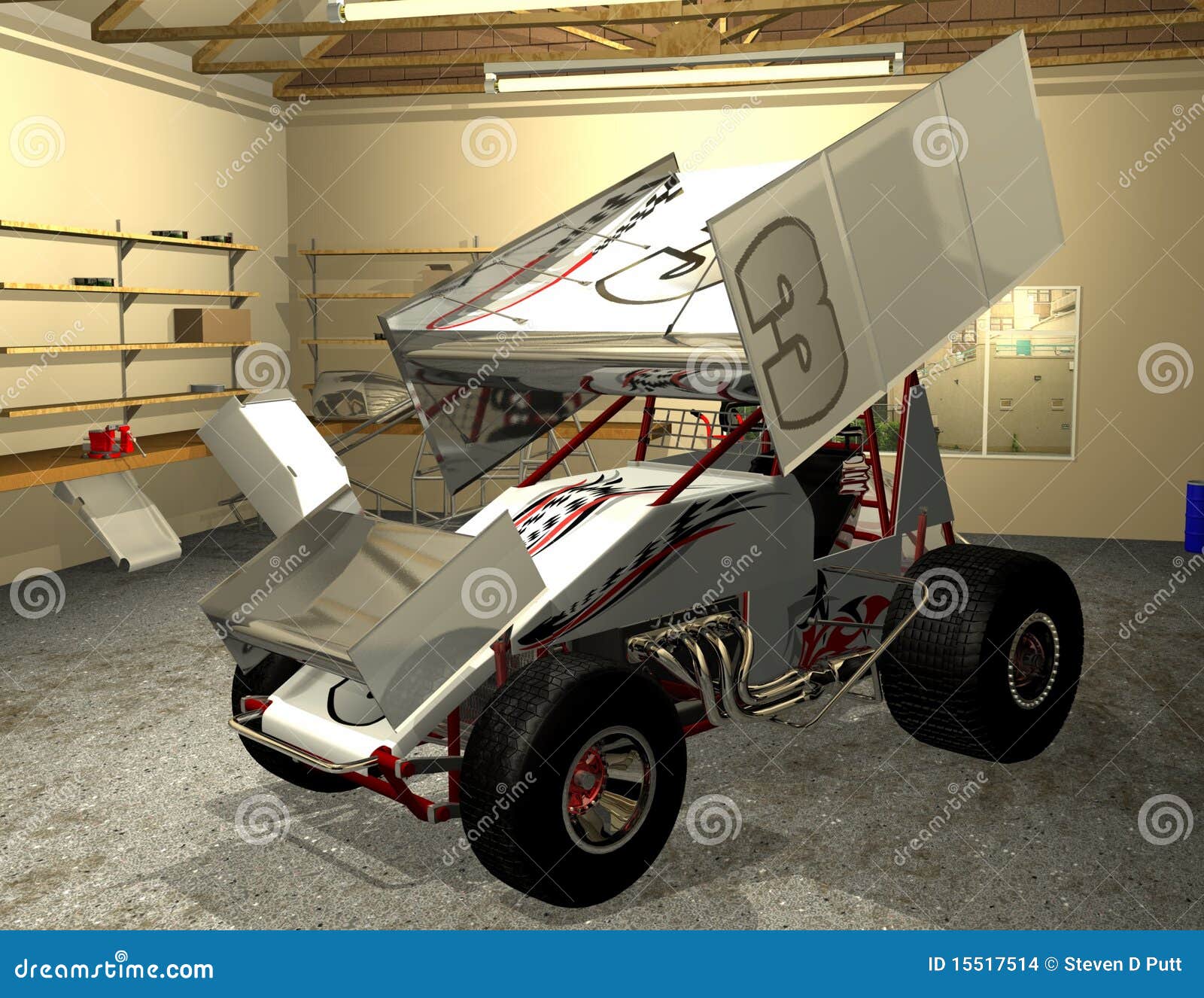 Winged Sprint Car 2 stock illustration. Illustration of wheels - 15517514