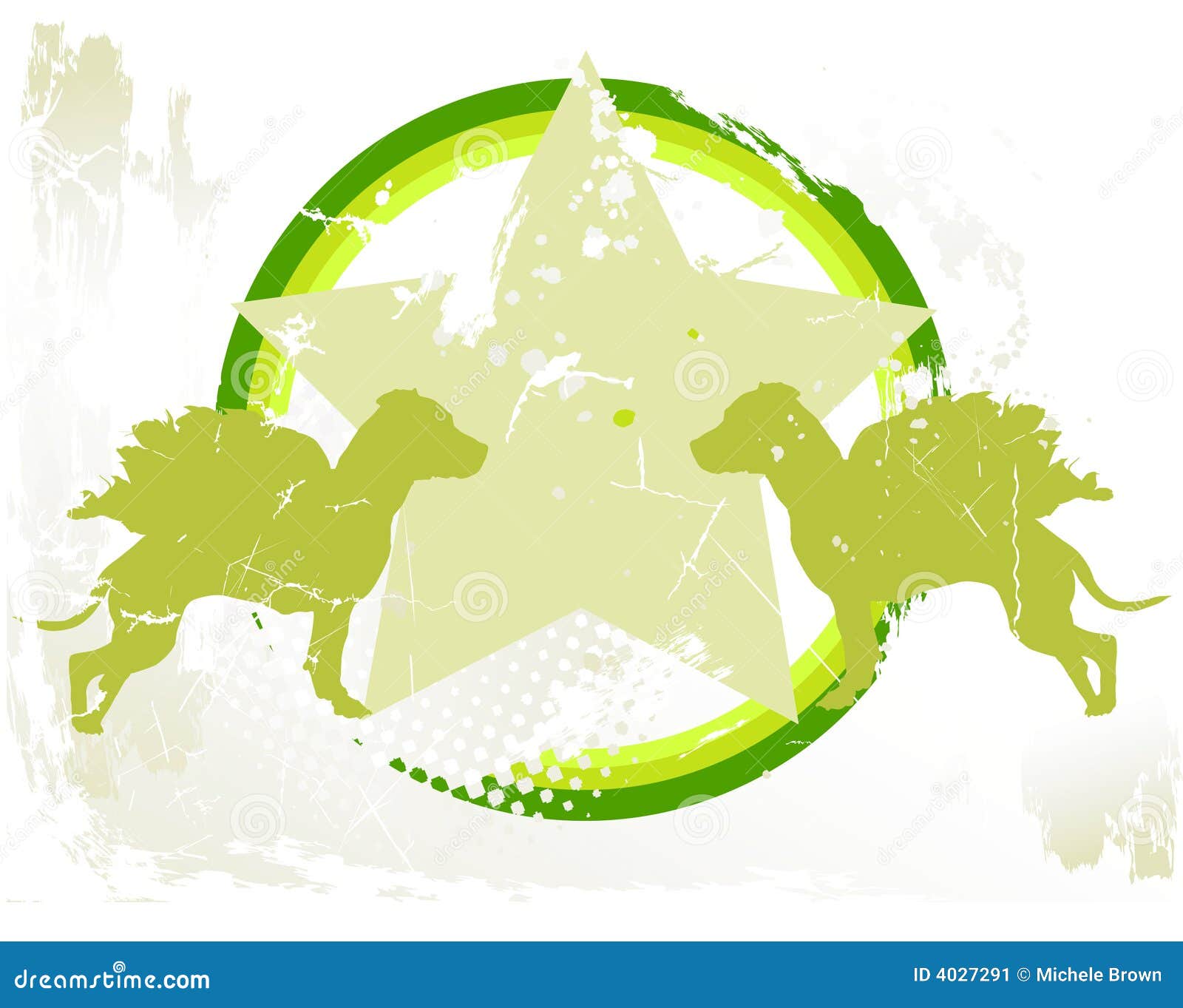 Winged Star Dogs stock vector. Illustration of grunge - 4027291