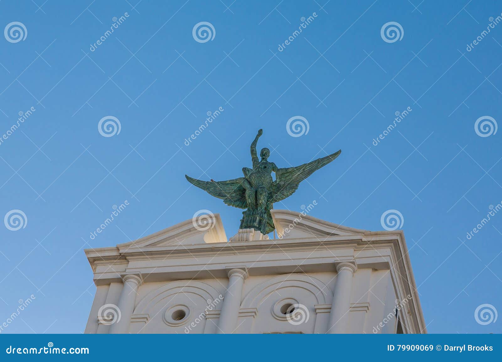 Winged Statue On Columned Temple Royalty-Free Stock Photography ...