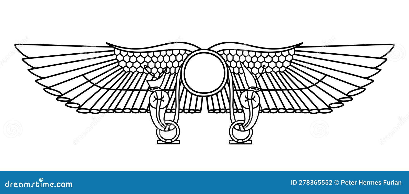 Winged Sun of Thebes, Solar Symbol in Ancient Egypt Stock Vector ...
