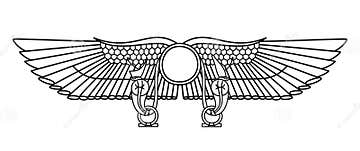 Winged Sun of Thebes, Solar Symbol in Ancient Egypt Stock Vector ...