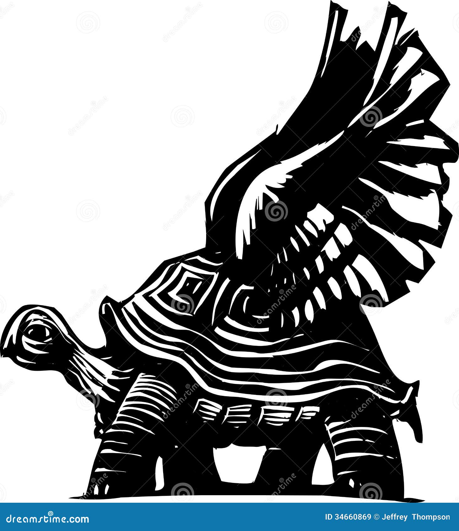 Winged Turtle stock vector. Illustration of tortoise - 34660869