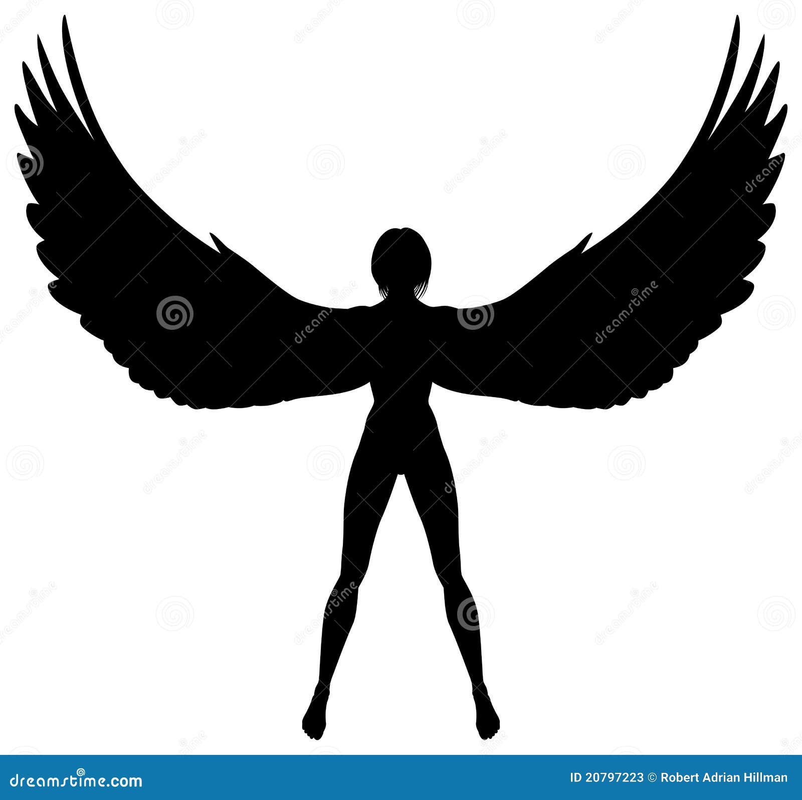 Winged woman stock vector. Illustration of wings, design - 20797223