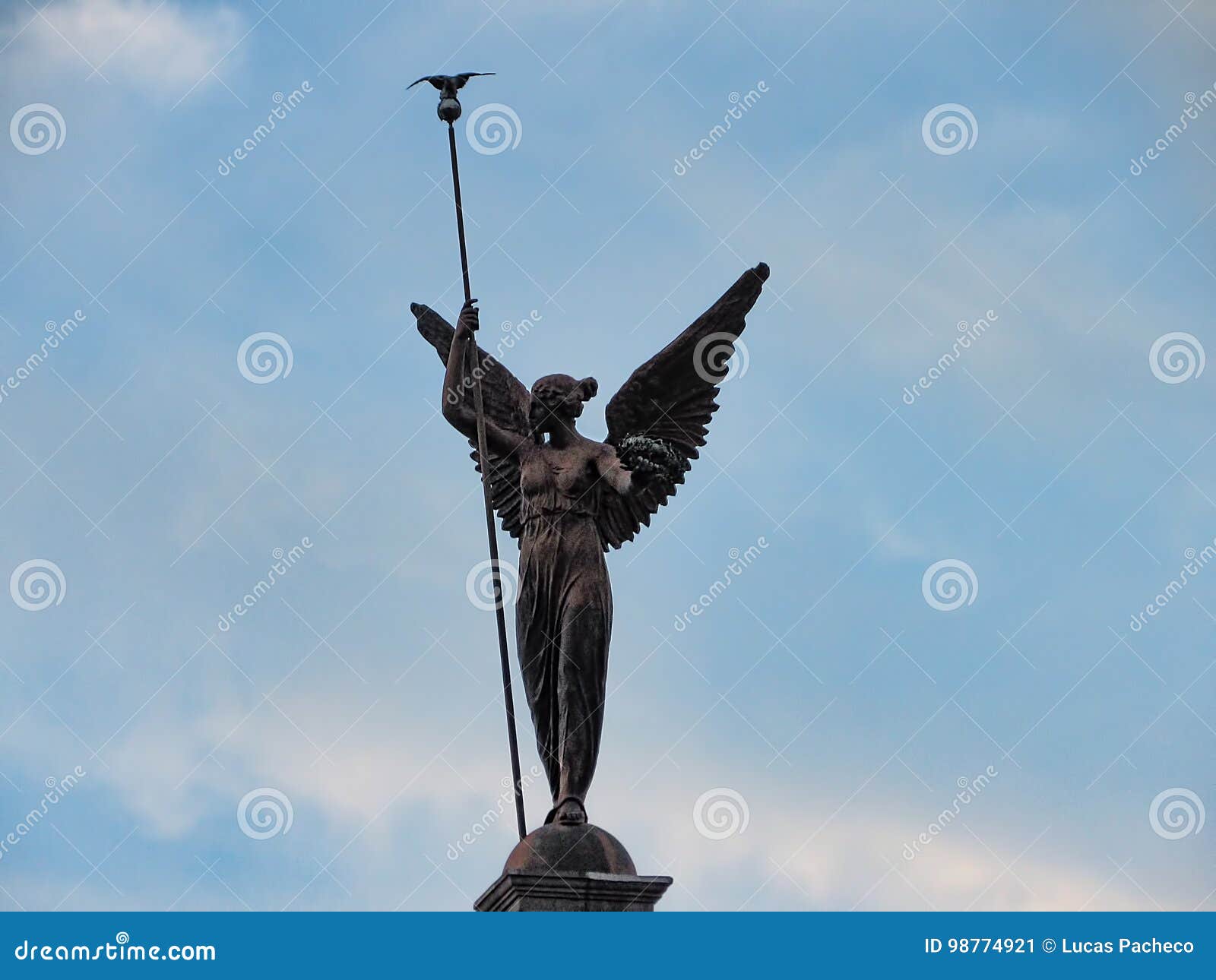Winged Woman Statue stock image. Image of female, woman - 98774921
