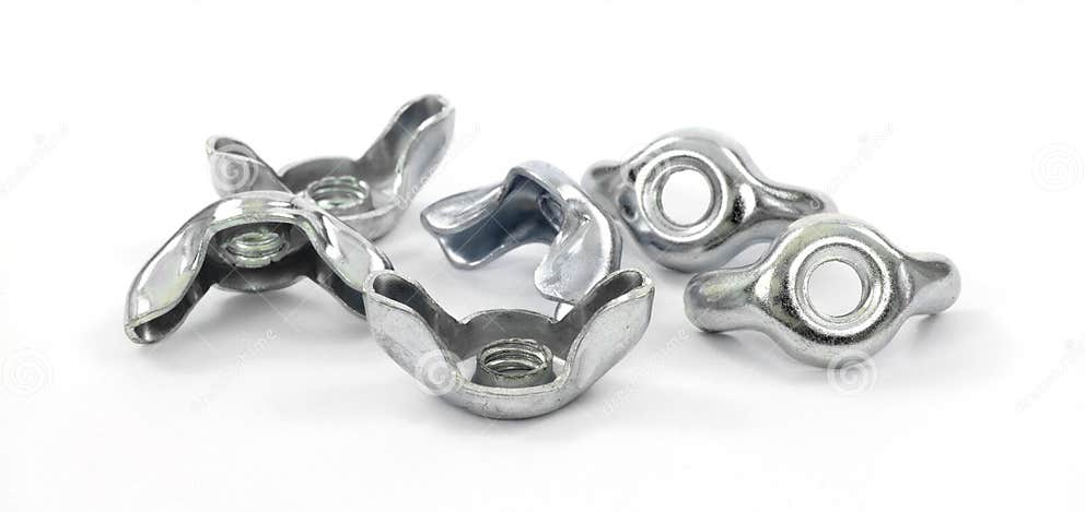 Wingnuts stock image. Image of group, white, wing, steel - 18964687