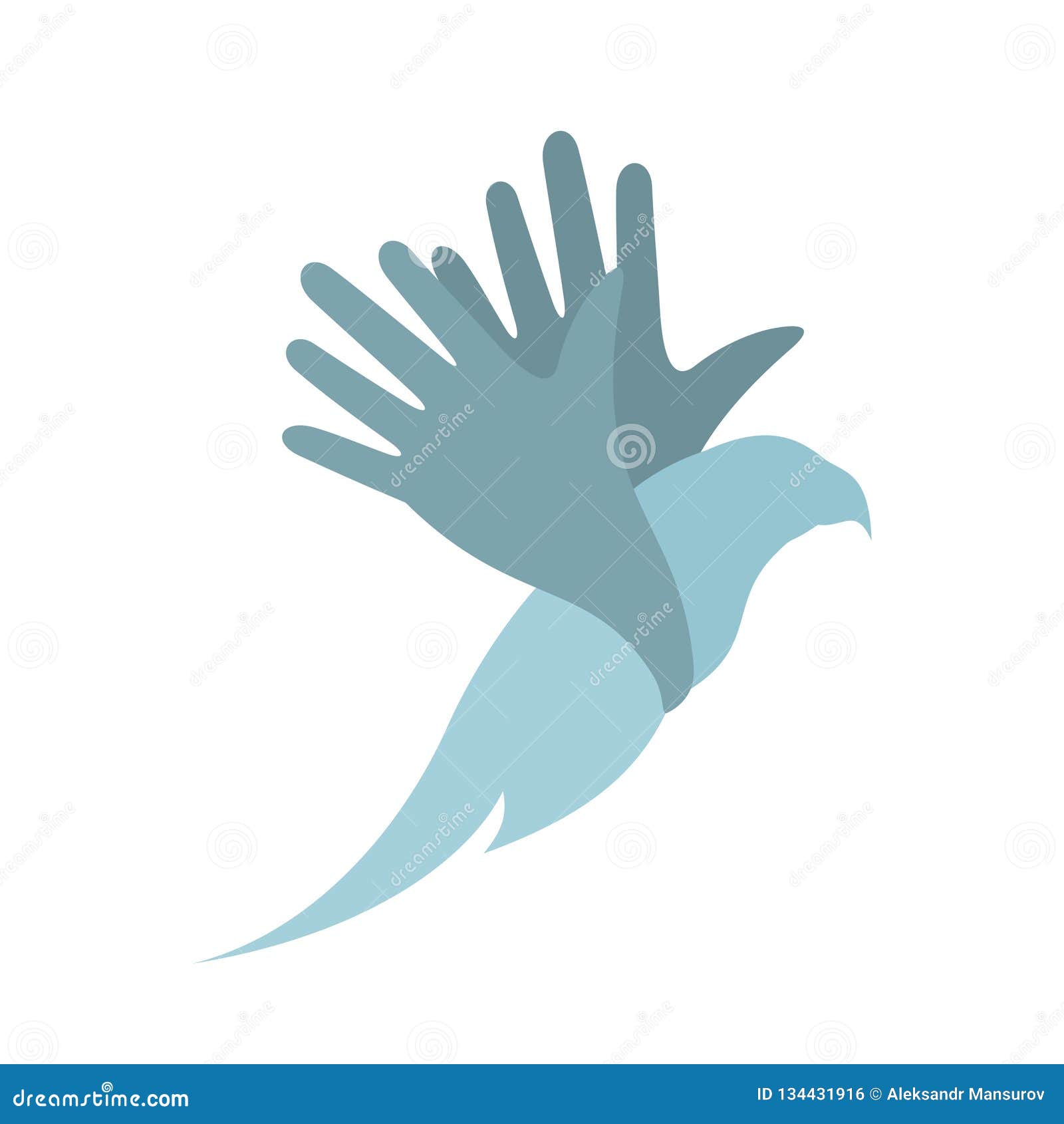 Bird in the hand stock vector. Illustration of bird - 134431916