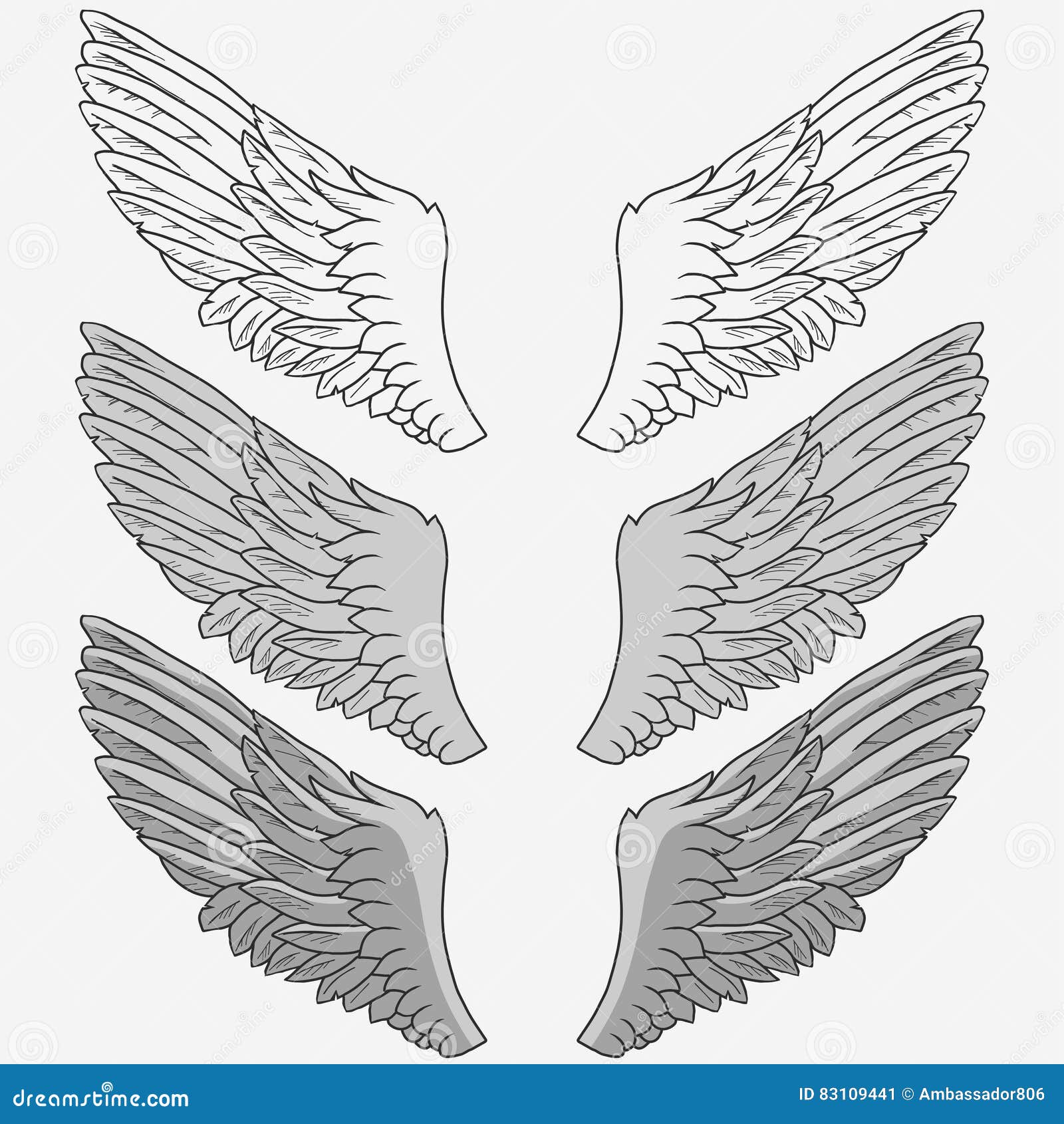 Realistic Angel Wings Drawings