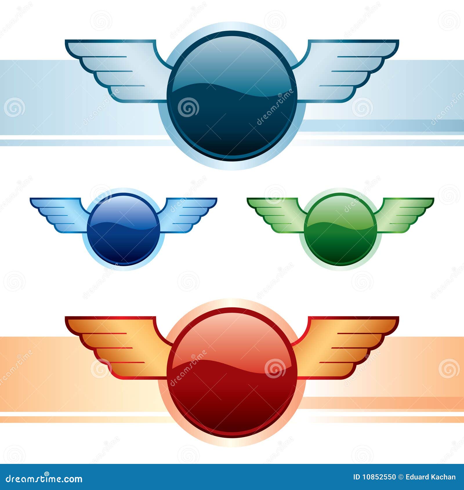 Wings buttons stock vector. Illustration of graphic, design - 10852550