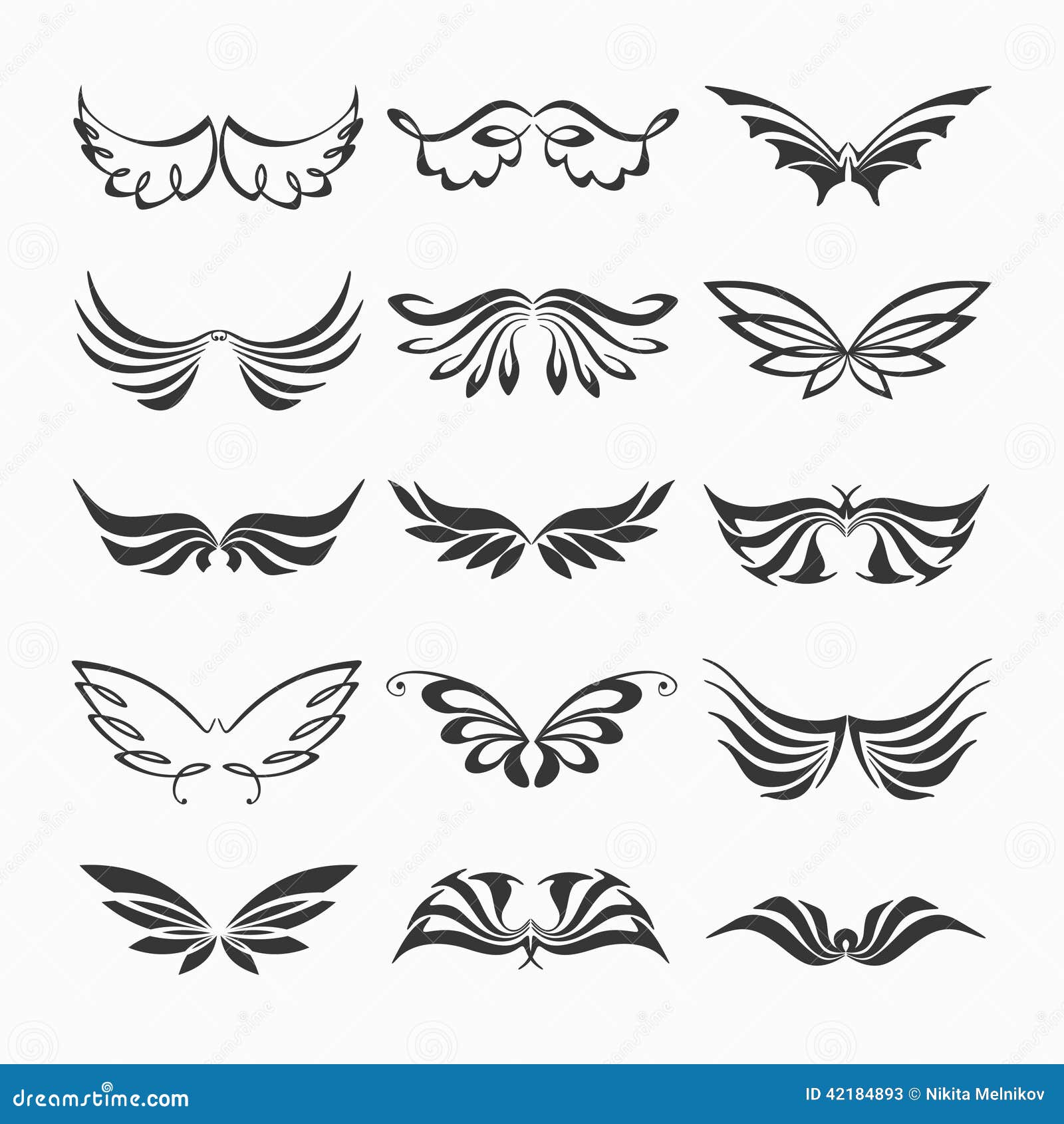 Wings collection stock vector. Illustration of decoration - 42184893
