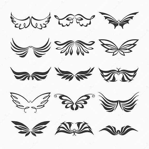 Wings collection stock vector. Illustration of decoration - 42184893