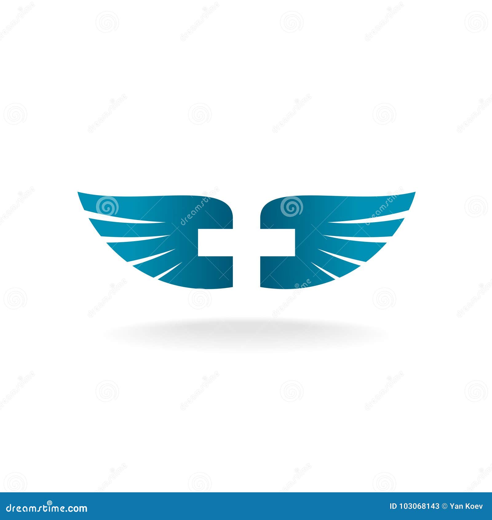 Wings and cross logo stock vector. Illustration of center - 103068143