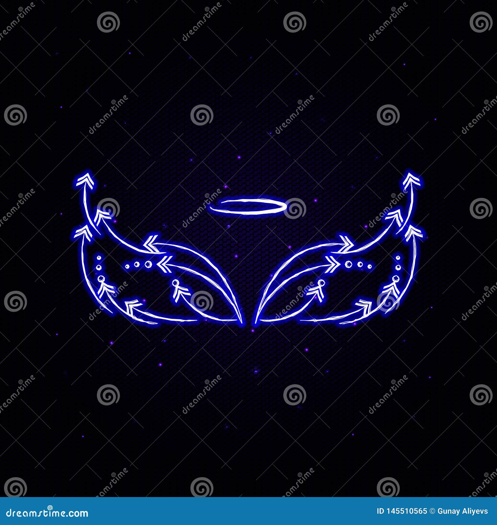 Wings, Crown, Arrows Hand Drawn Electric Icon. Elements of Wings Crown ...