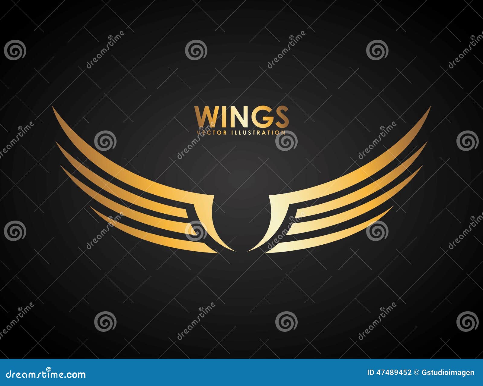 Wings design stock vector. Illustration of insignia, concept - 47489452