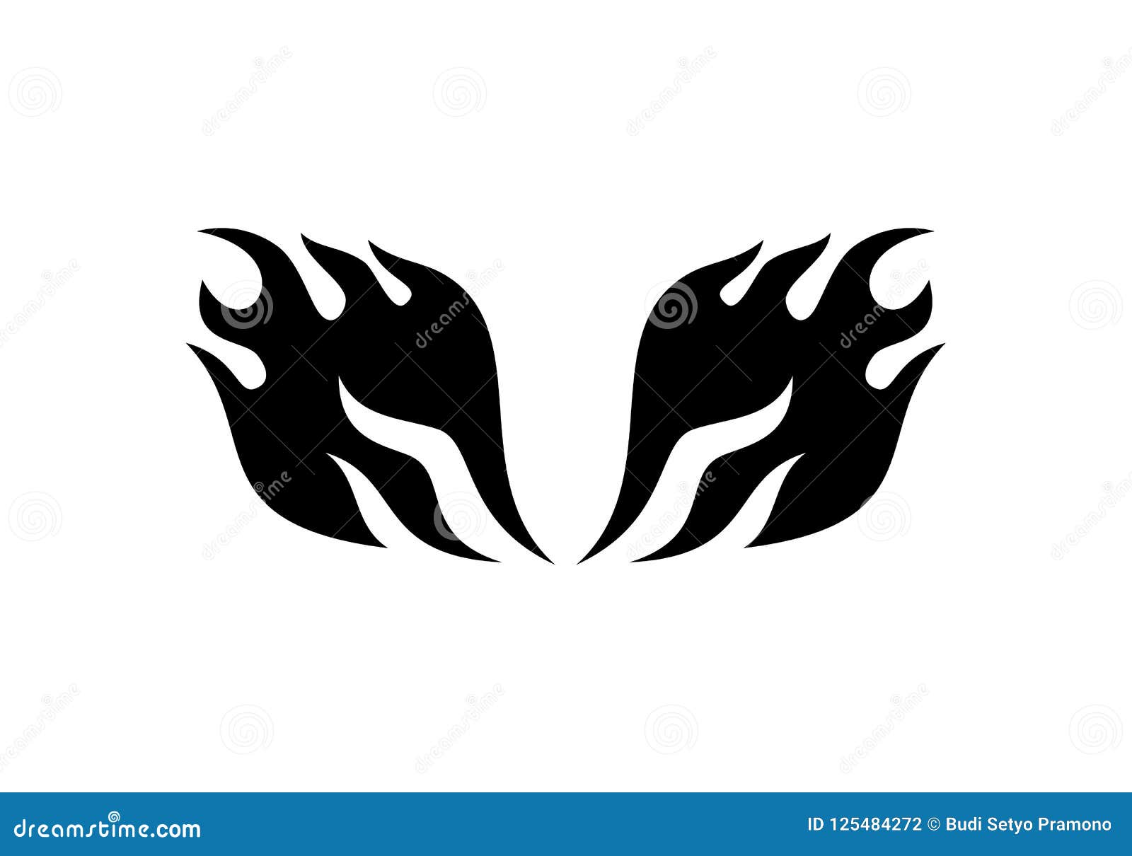 Wings in Flame Design Vector Stock Illustration - Illustration of flame ...