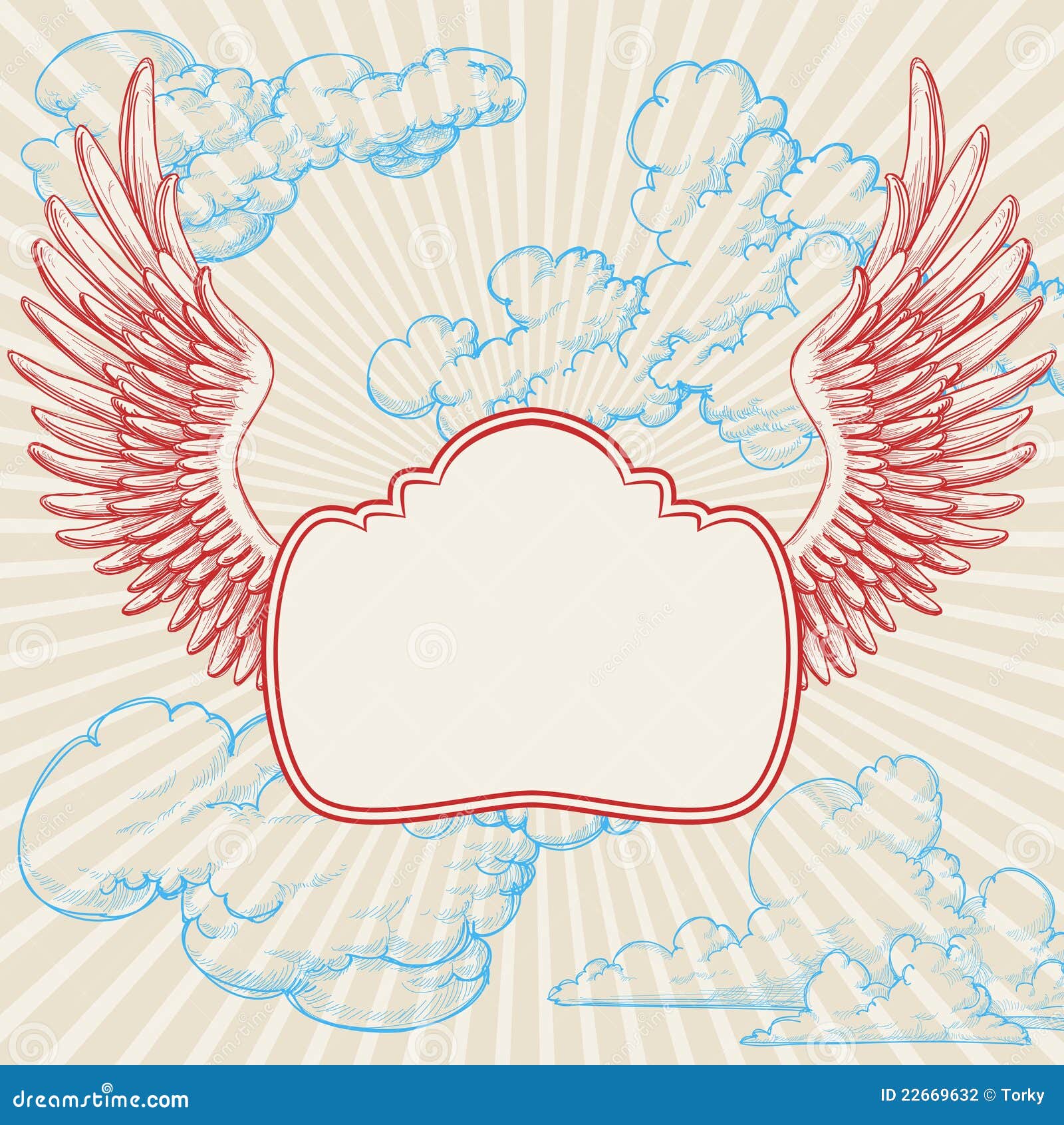 Wings frame stock vector. Illustration of deliver, fast - 22669632