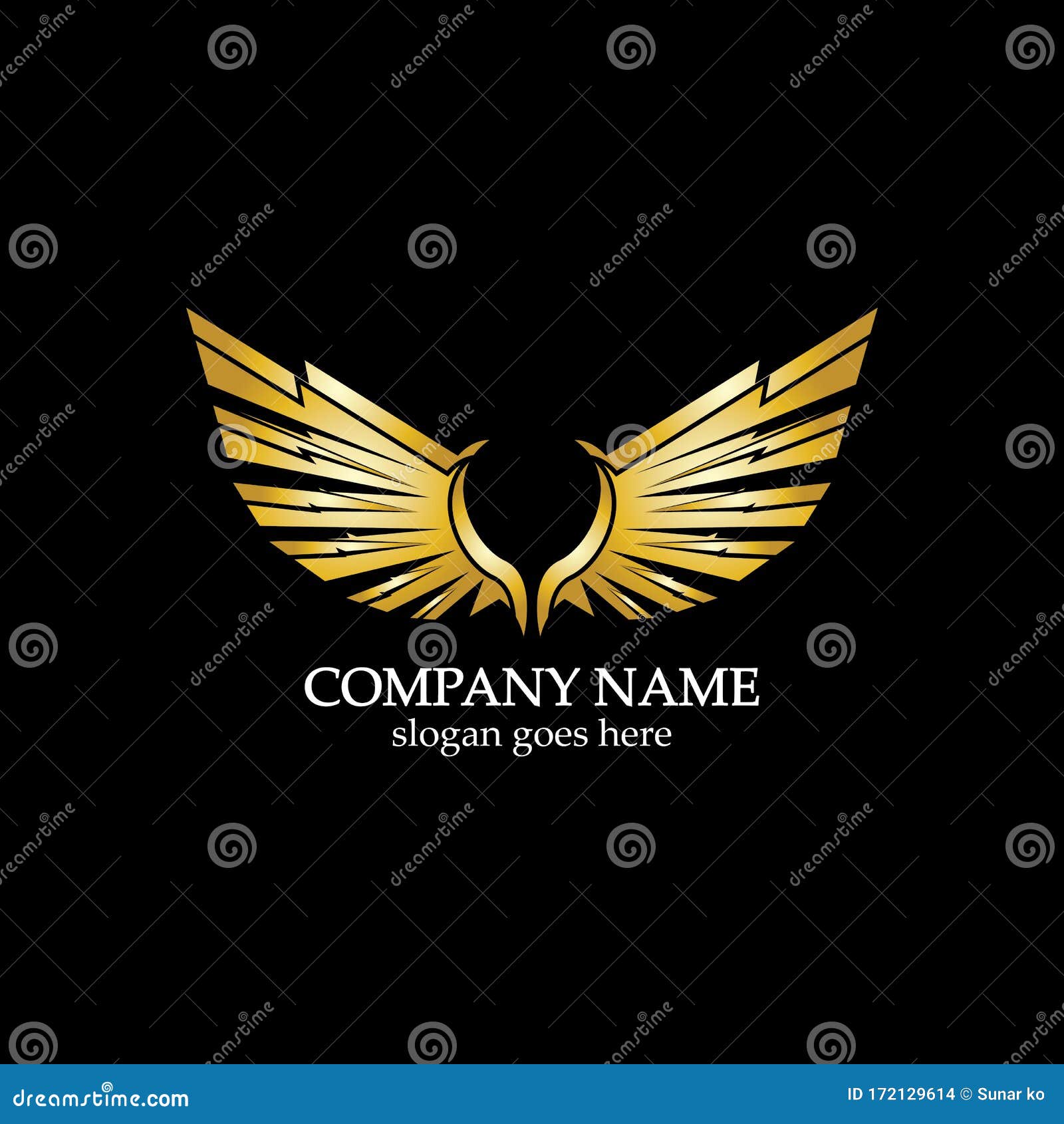 Wings Gold Logo Vector Illustration Template-vector Stock Vector ...