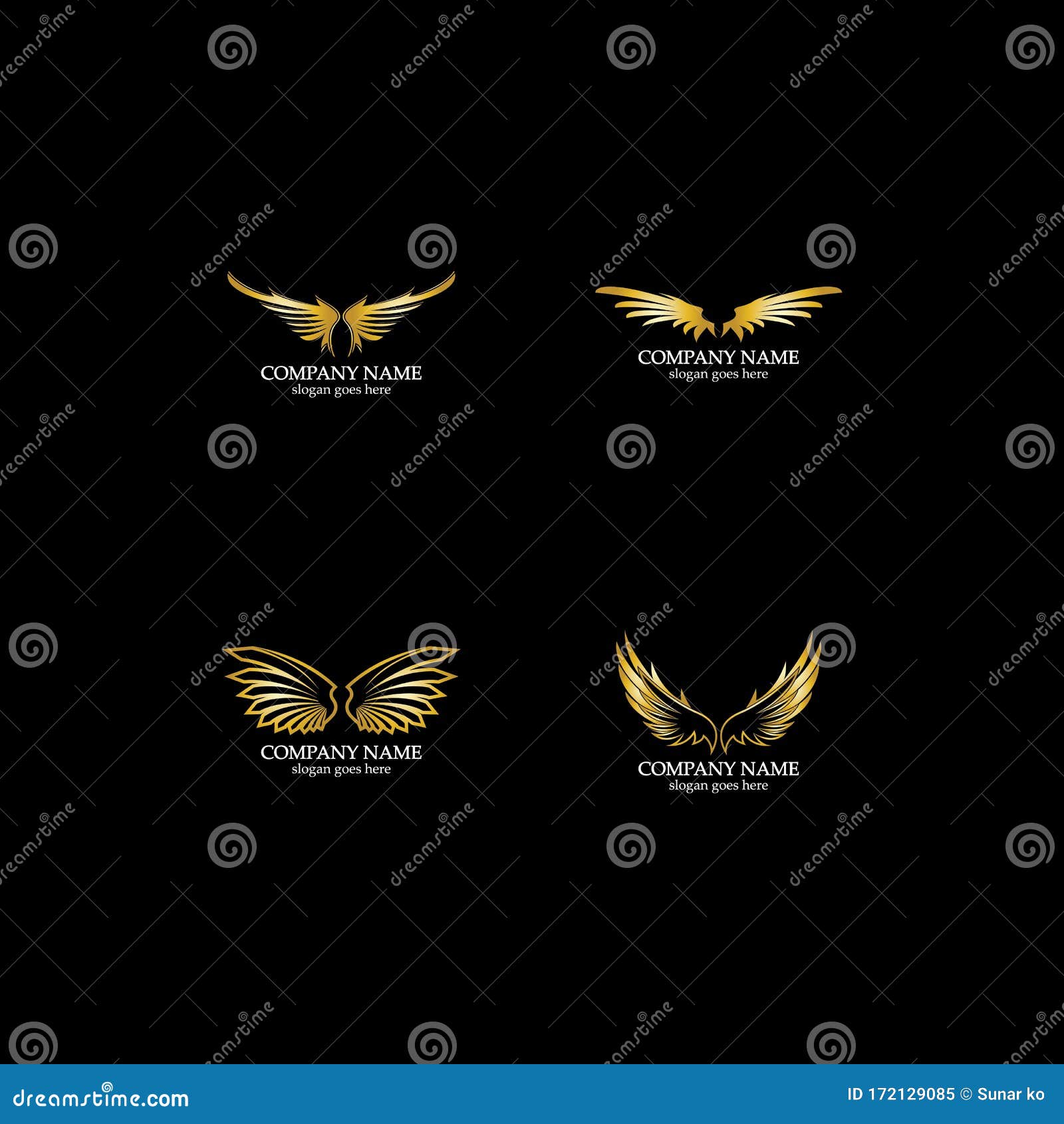 Wings Gold Logo Vector Illustration Template-vector Stock Vector ...