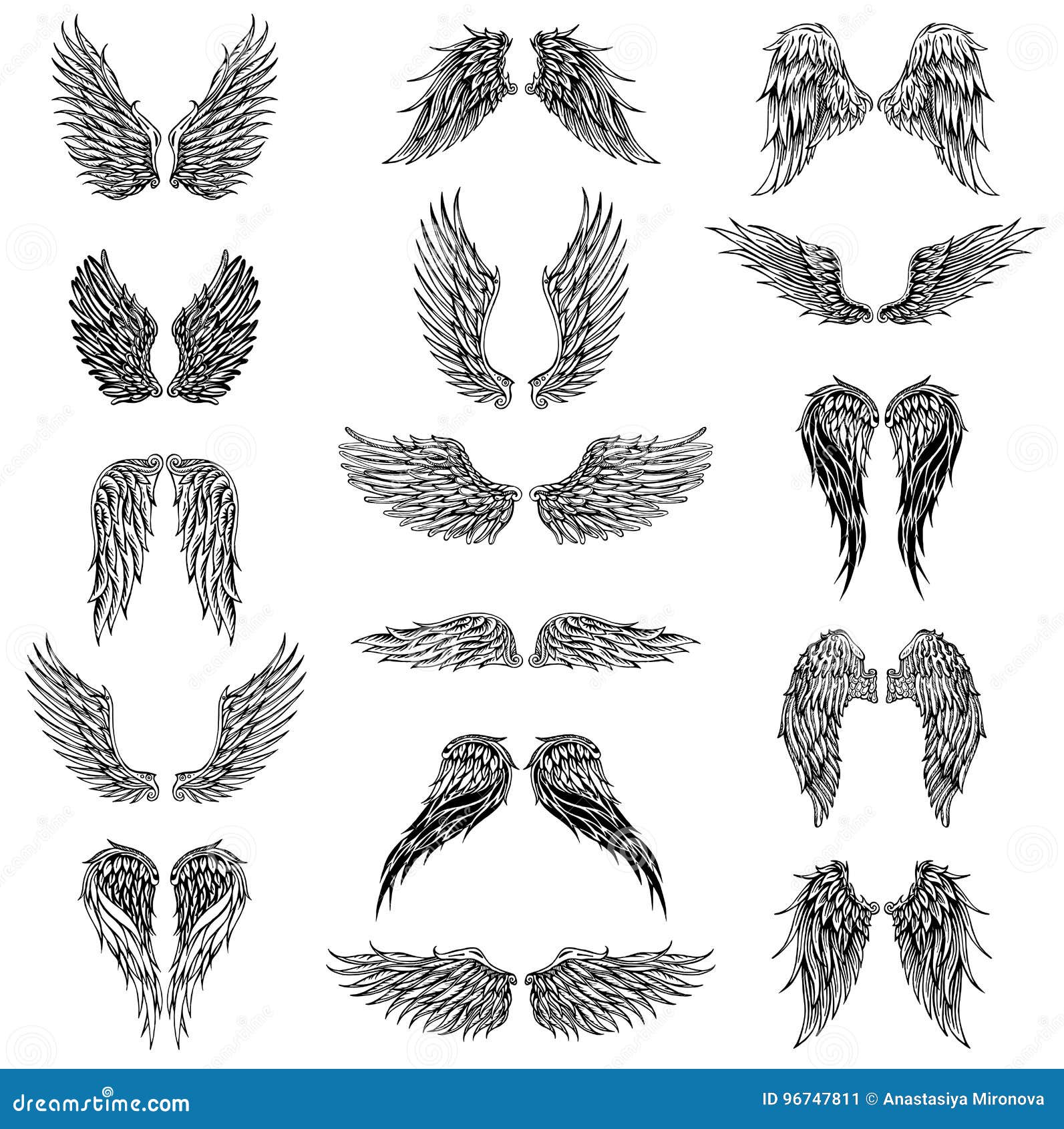 Wings graphic illustration stock vector. Illustration of design - 96747811