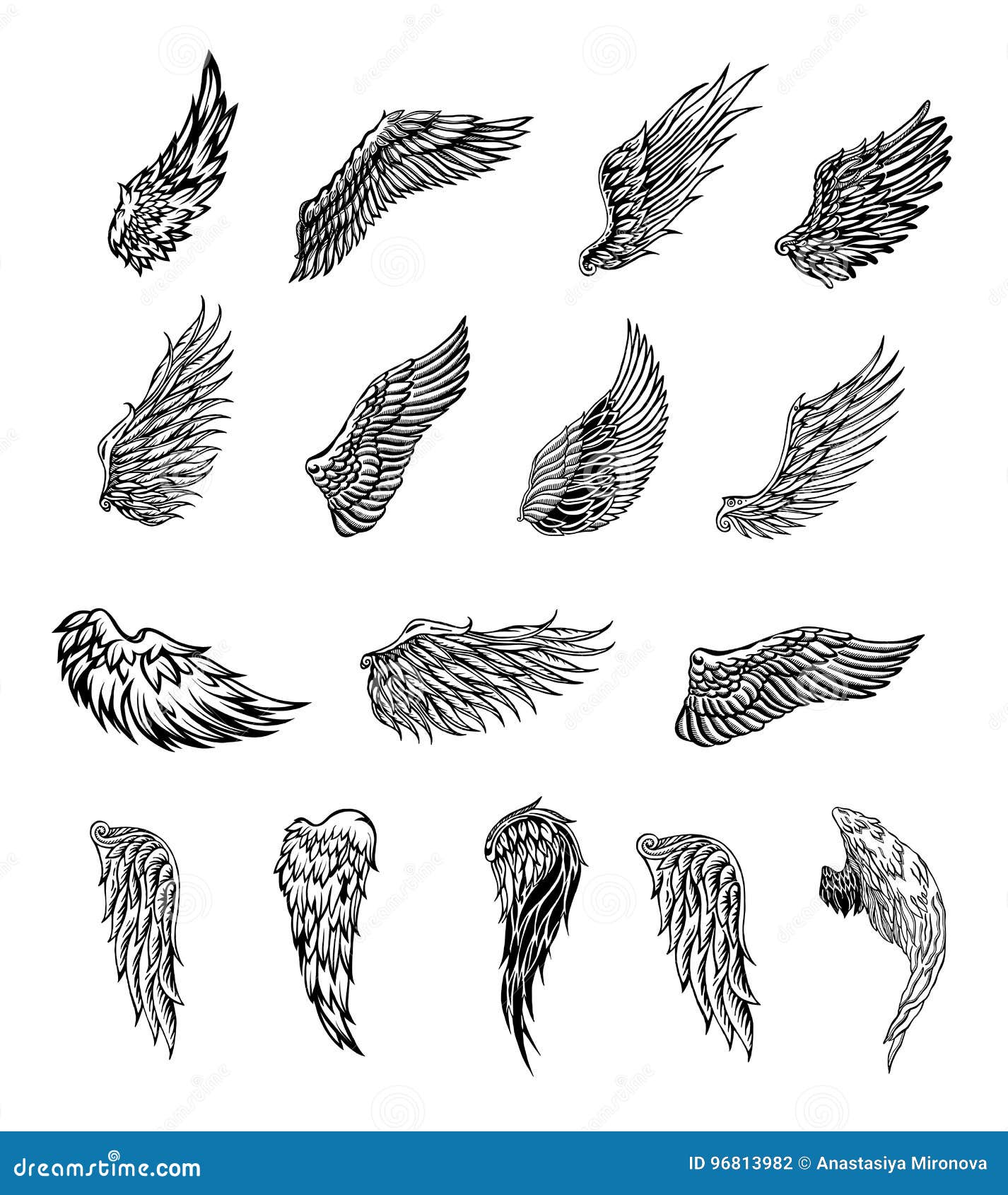 Wings graphic illustration stock vector. Illustration of cartoon - 96813982