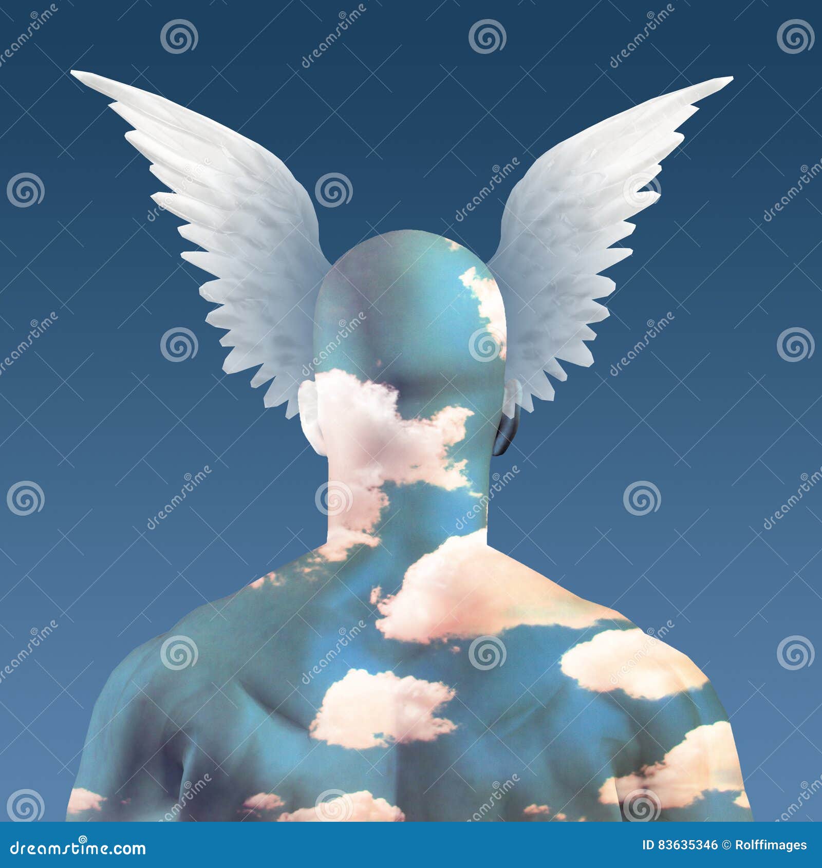 Wings upon head stock illustration. Illustration of freedom - 83635346