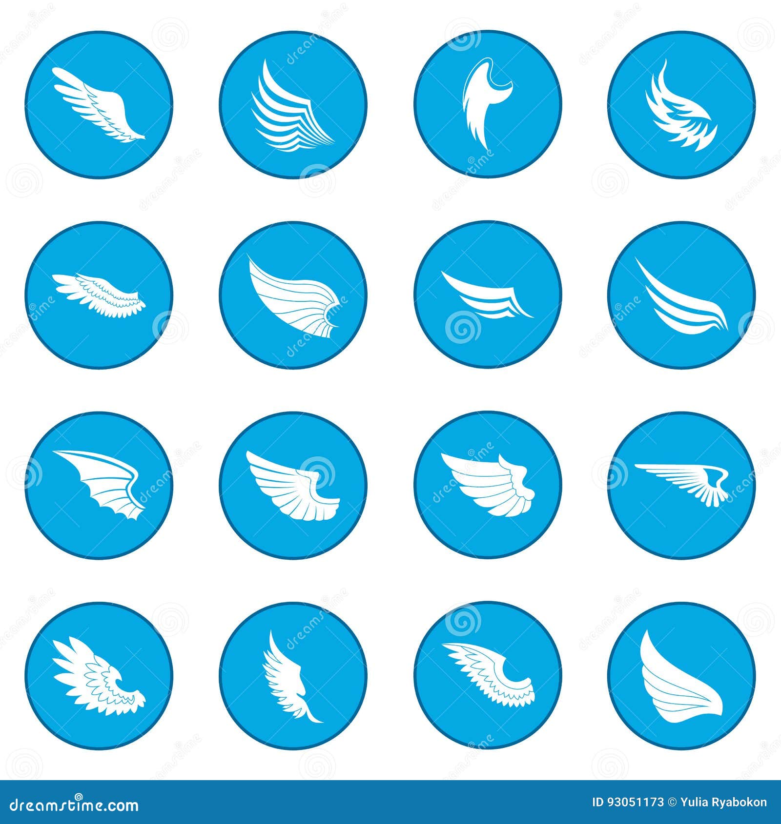 Wings icon blue stock vector. Illustration of icon, decoration - 93051173